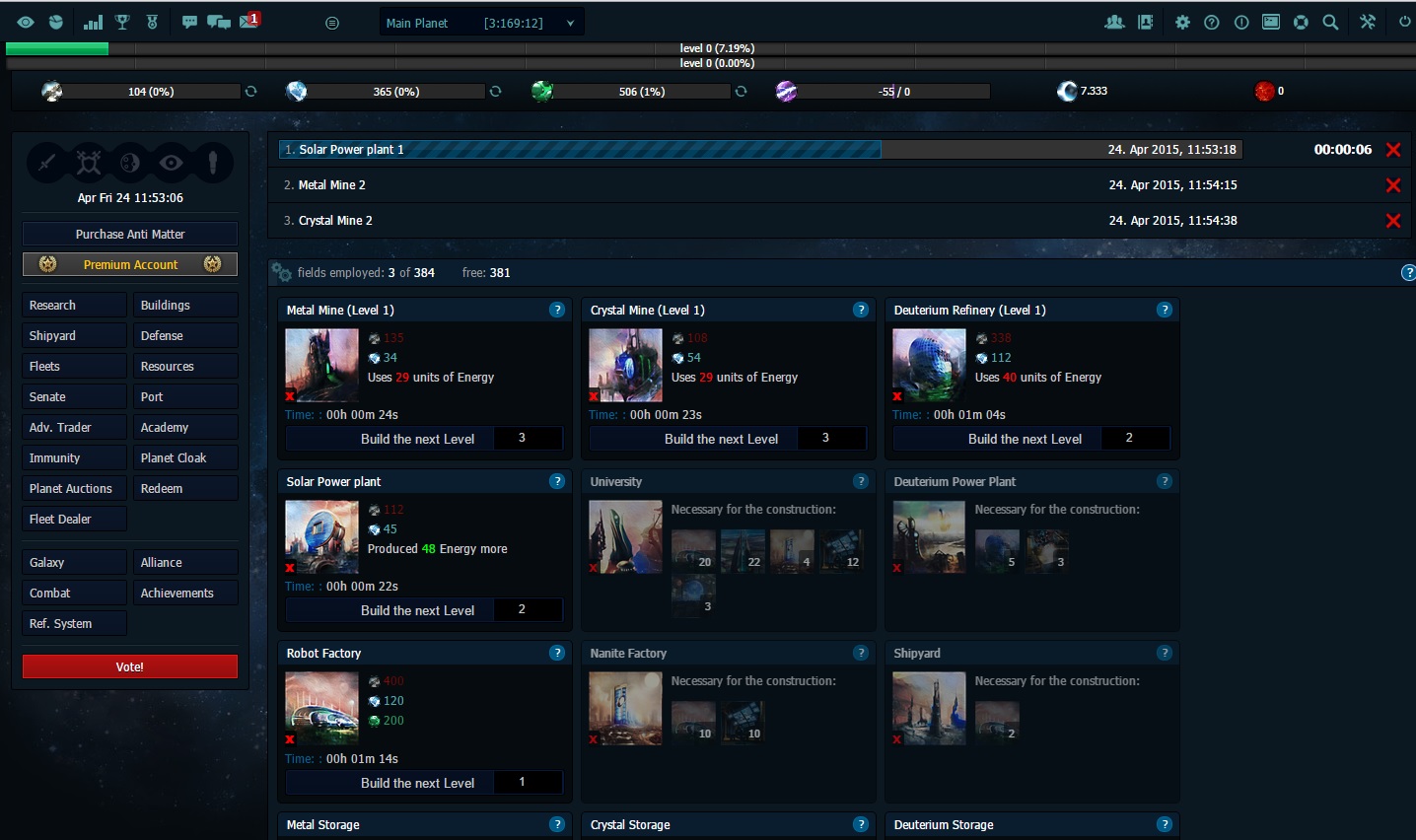 xNova Online Sci-Fi browser game