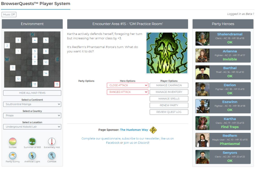BrowserQuests - Role Playing (RPG) browser games