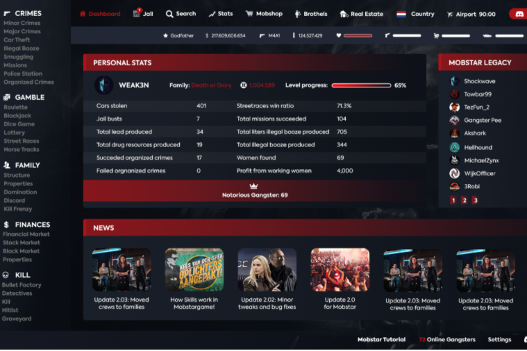 MobstarGame - Fighting browser games